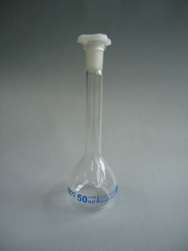 Matraces: Matraz aforado 50 ml. con tapón